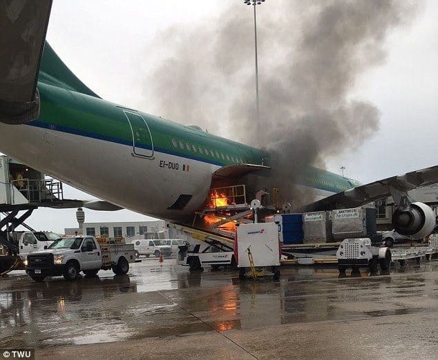 Aer Lingus A330 in flames after ground equipment fire in Orlando - Aeroflap