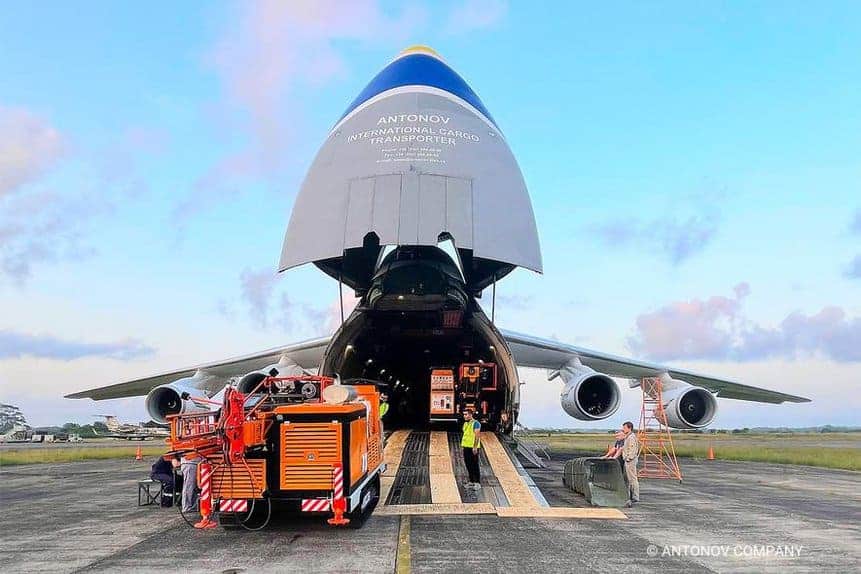 Antonov Airlines carries 216 tons of cargo on two AN-124s