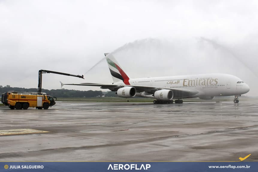 Airbus A380 resumes flights to Brazil in Emirates colors