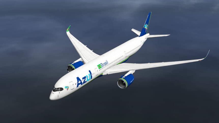 En tiempo real: el primer Airbus A350 de Azul está en camino a Brasil