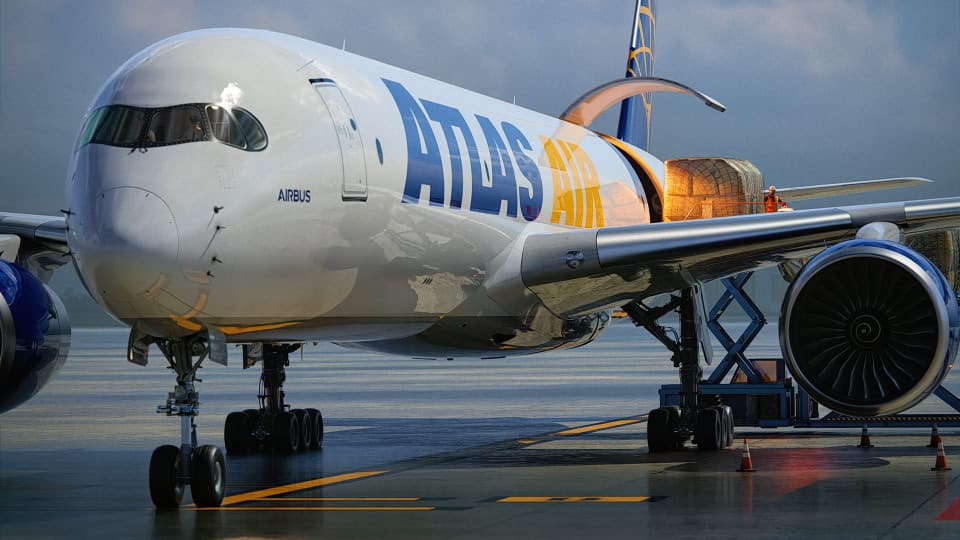 Atlas Air announces large order for Airbus A350F freighter.
